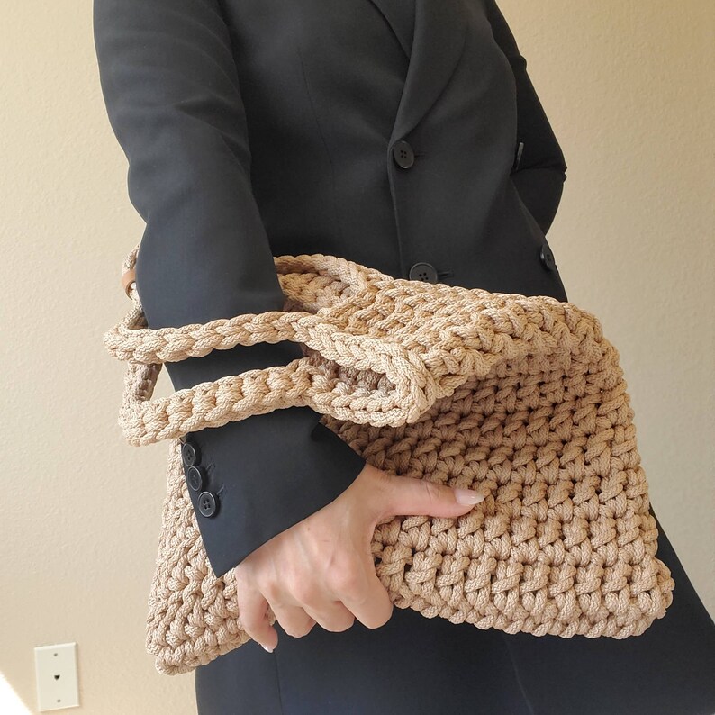 Kelly Bag Light Caramel Latte Color Market Bag/tote Bag/net - Etsy