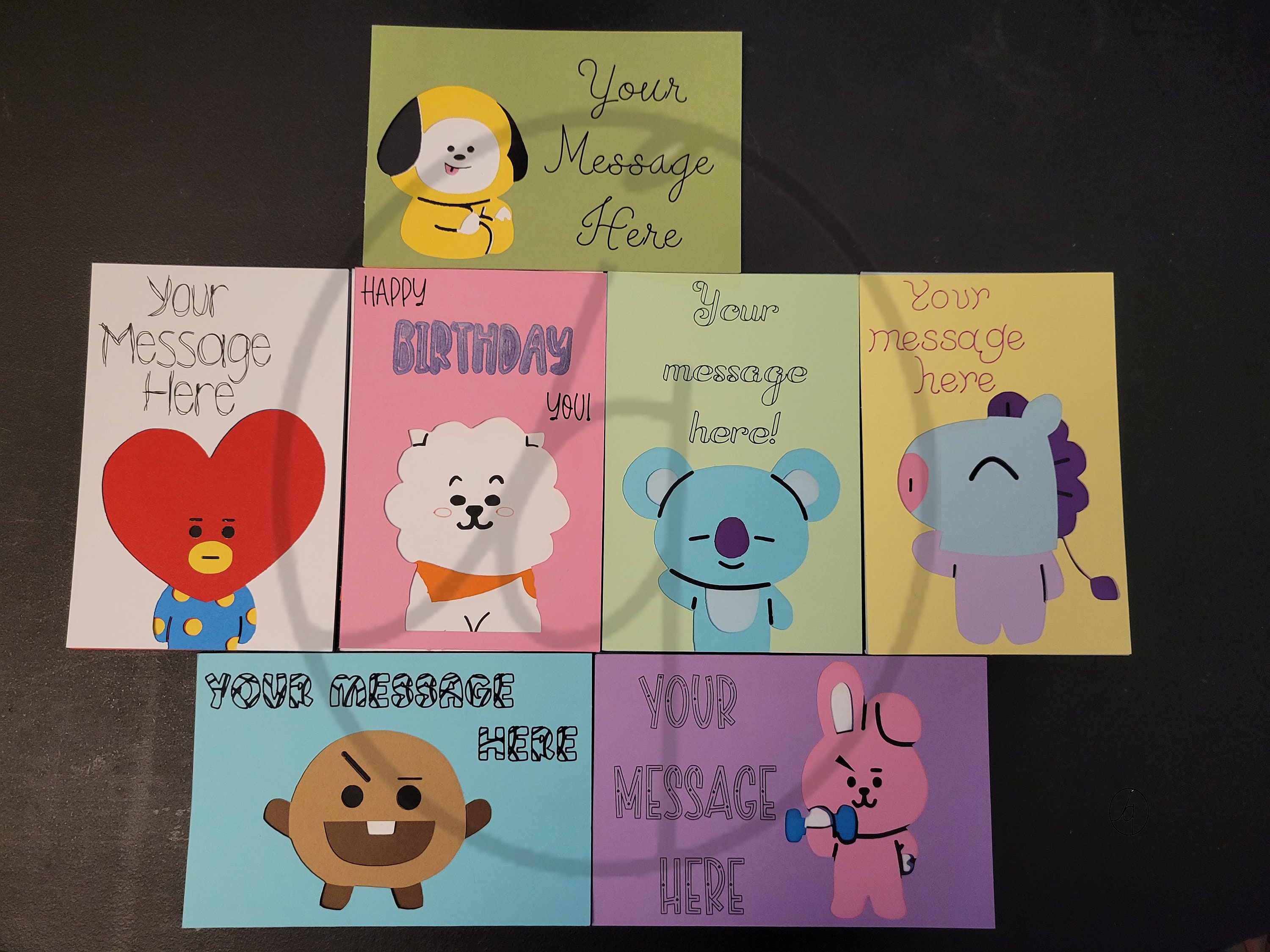 Fully Customizable BT21 Inspired Blank Cards - Etsy