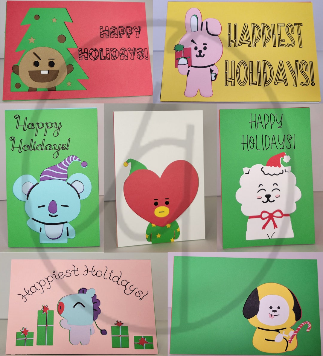 Customizable BT21 Inspired Holiday Blank Cards - Etsy