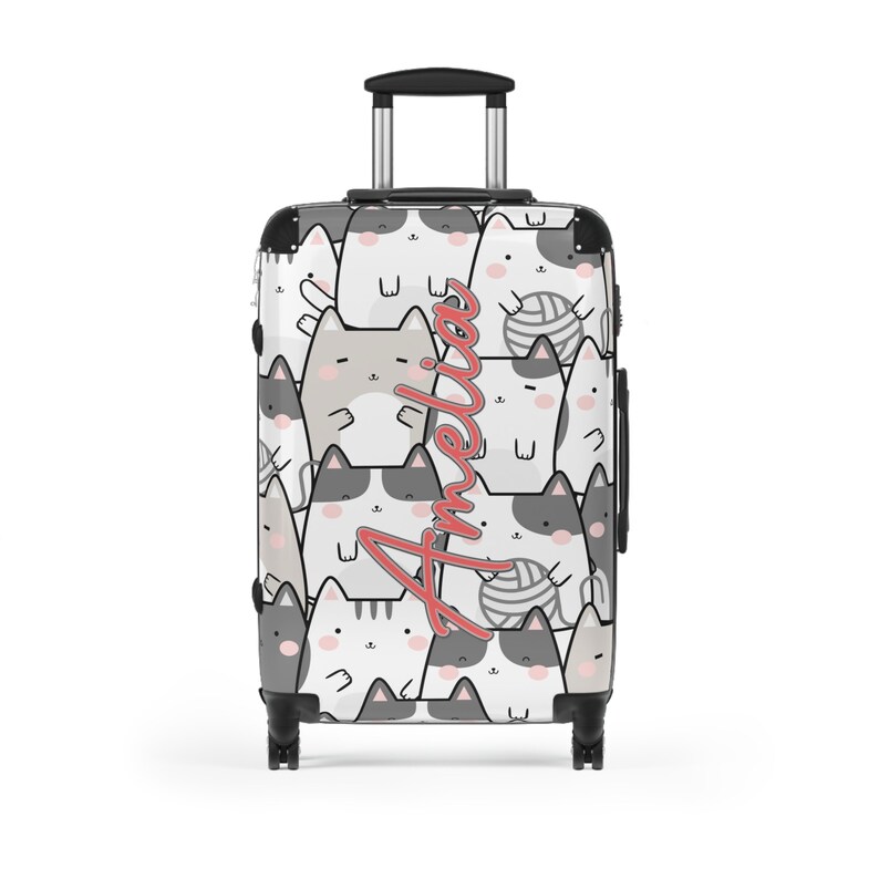 Custom Kawaii Cute Cats Suitcase, Kawaii Cute Cats Luggage, Travel Bag ...