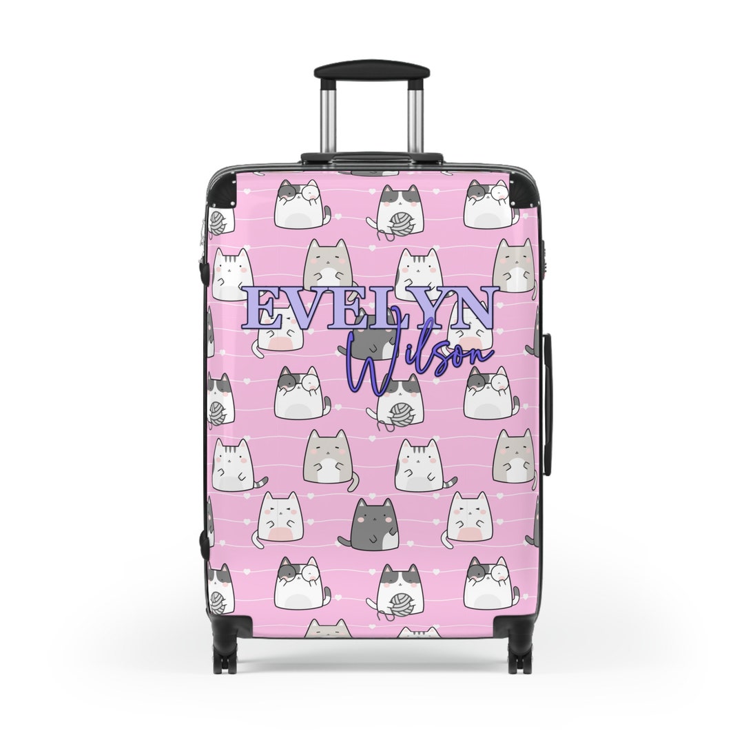 Custom Kawaii Cute Cats Suitcase, Kawaii Cute Cats Luggage, Travel Bag ...
