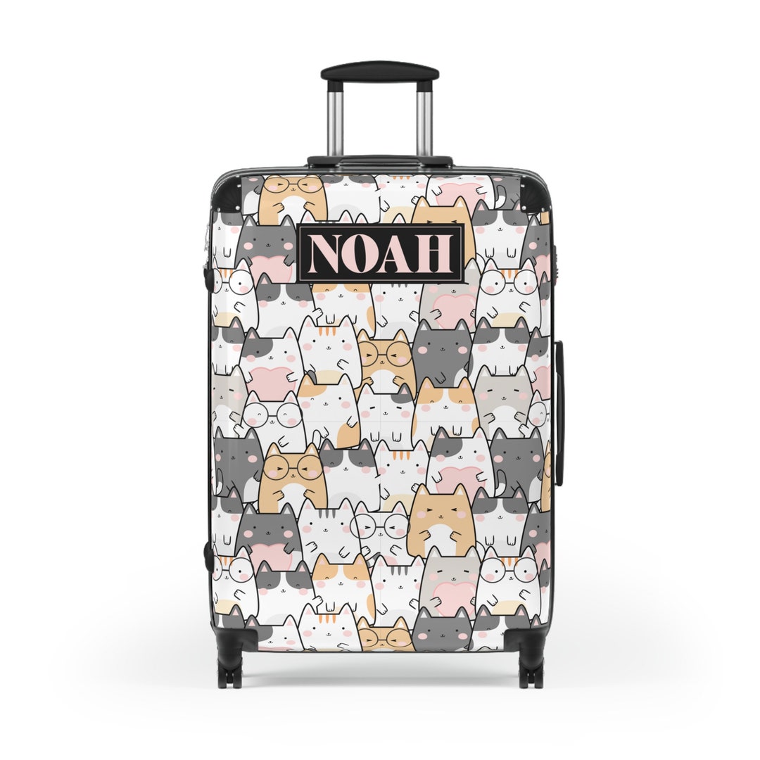 Custom Kawaii Cute Cats Suitcase, Kawaii Cute Cats Luggage, Travel Bag ...