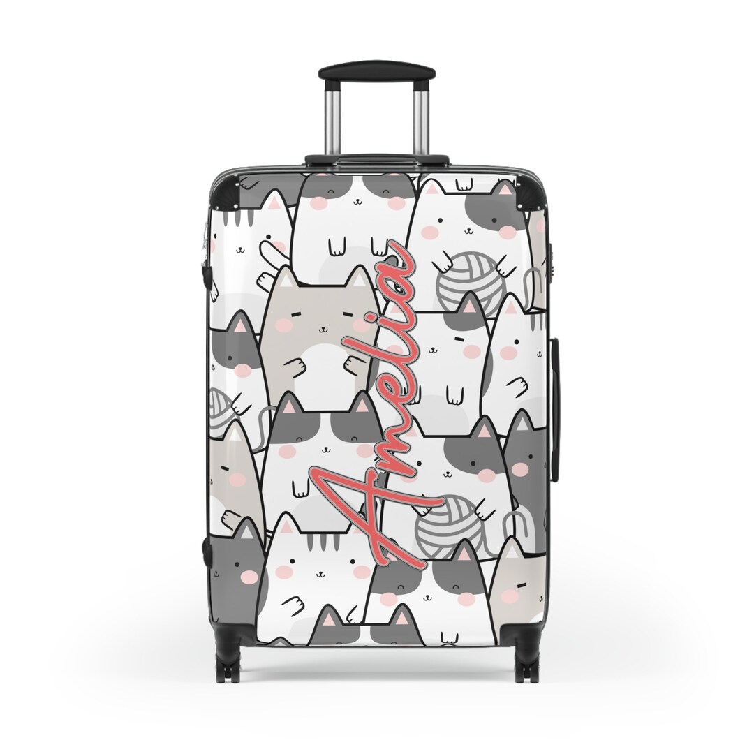 Custom Kawaii Cute Cats Suitcase, Kawaii Cute Cats Luggage, Travel Bag ...