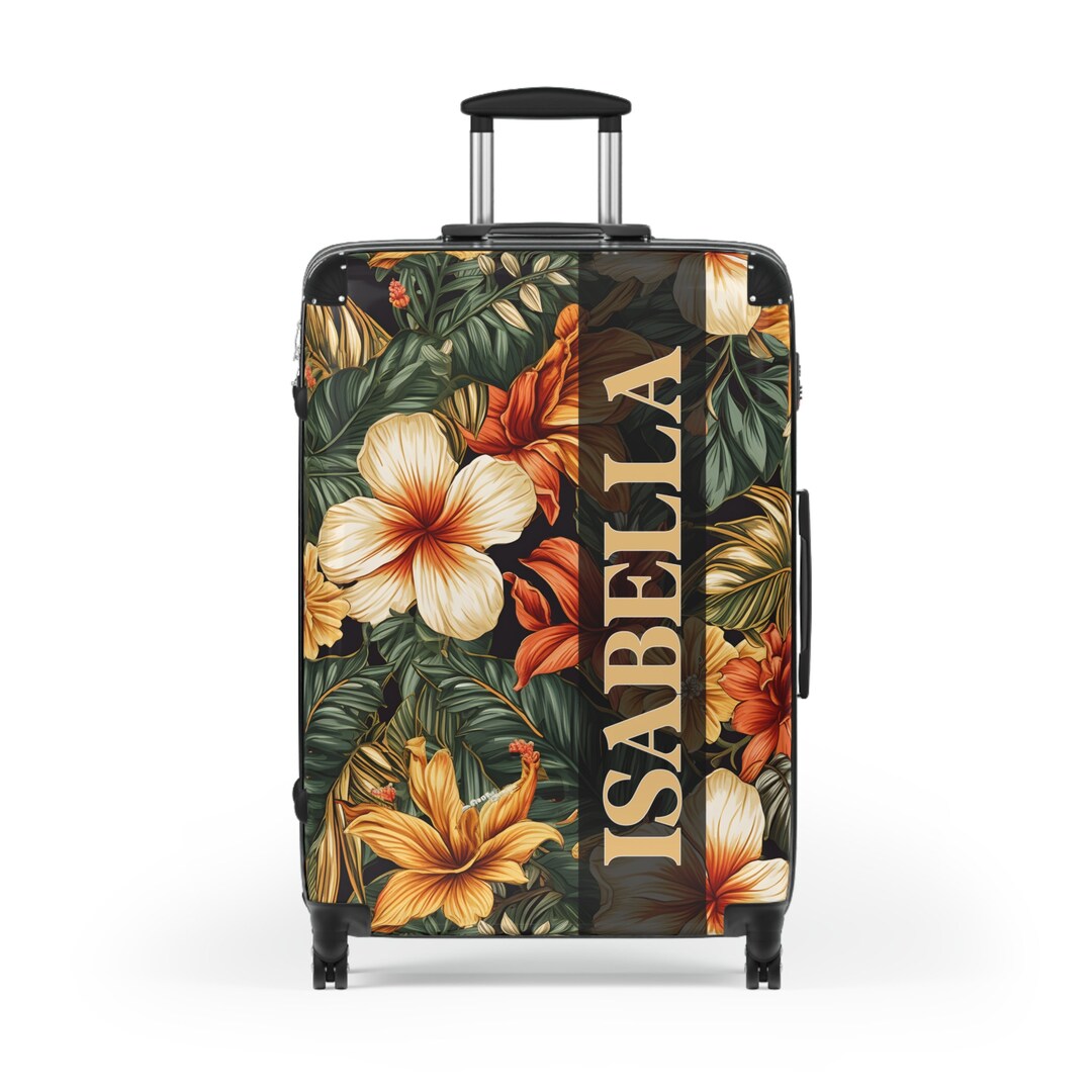 Custom Tropical Flower Hawaiian Suitcase, Tropical Flower Luggage ...