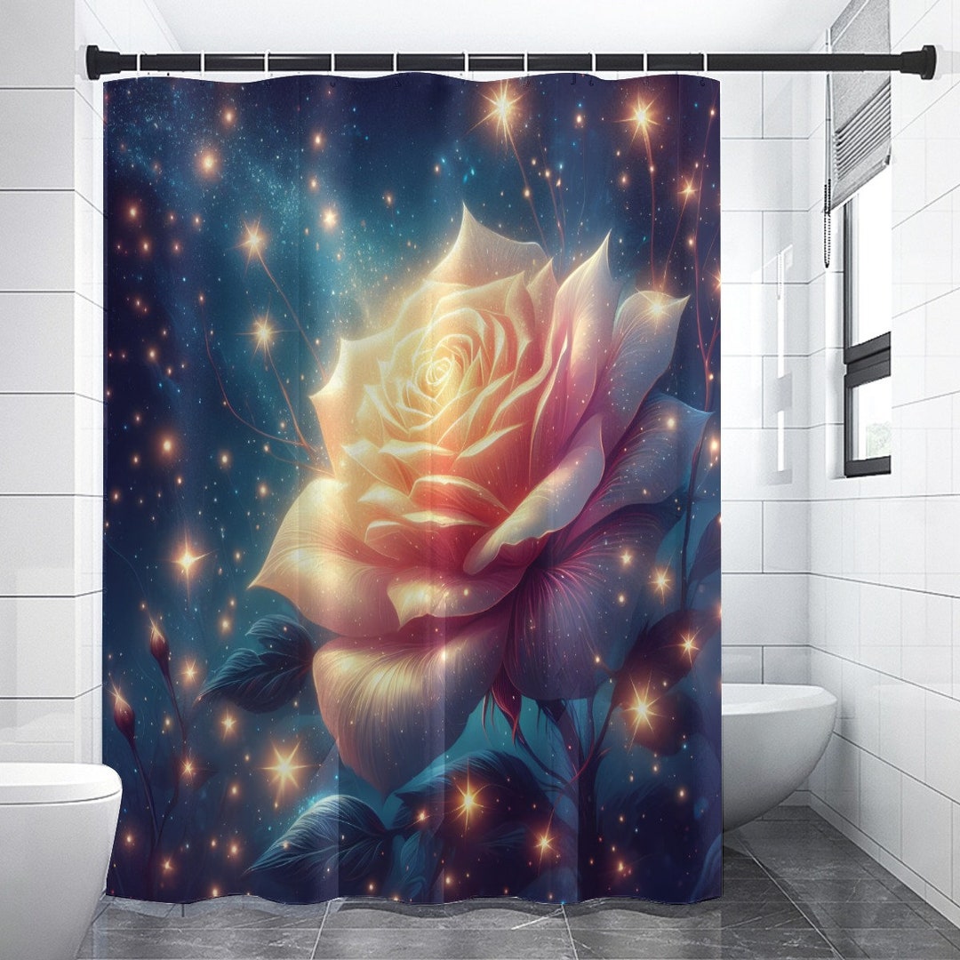 Starry Night Rose Fusion Shower Curtain - Etsy