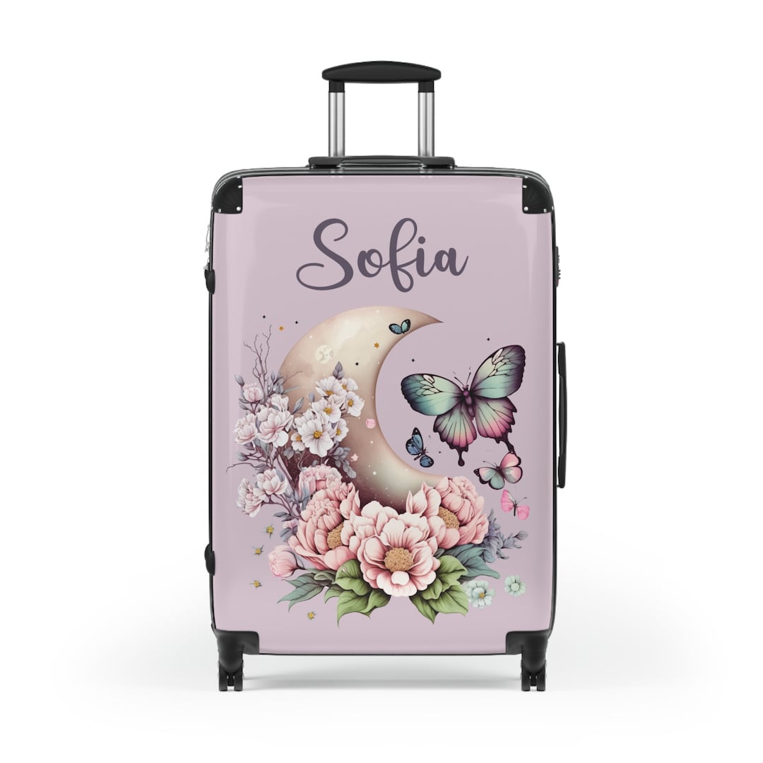 Custom Floral Butterfly Suitcase, Butterfly Luggage, Travel Bag - Etsy