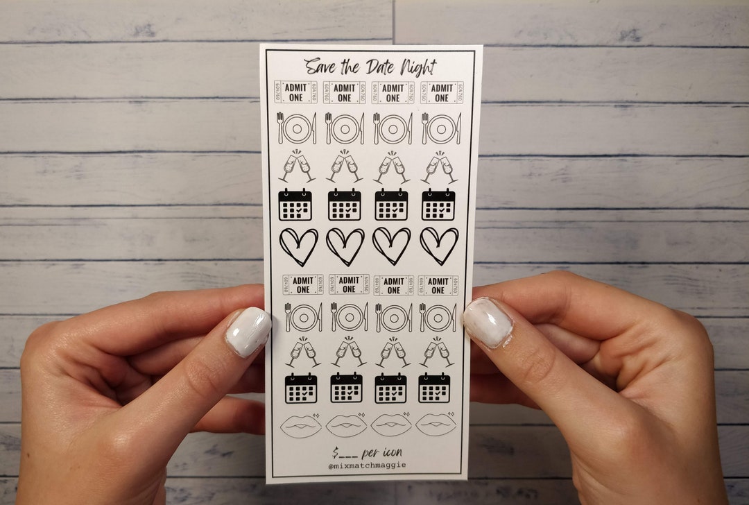 Save the Date Night Savings Challenge Fits A6 Digital Download - Etsy