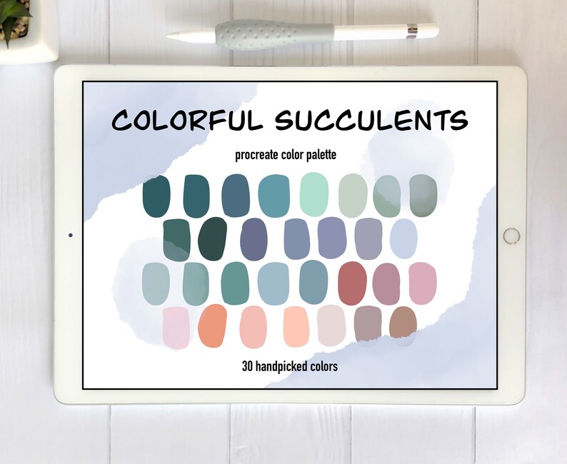 Colorful Succulents Color Palette, Procreate Color Swatches, iPad ...
