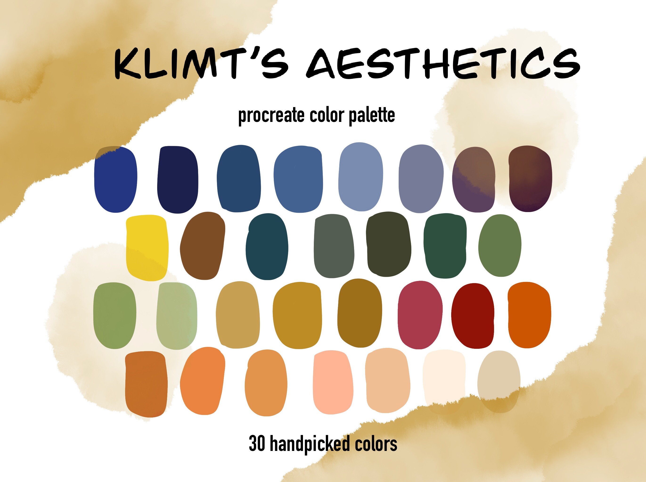 Klimt's Aesthetics, Procreate Color Palette, iPad Procreate Tool, Color ...