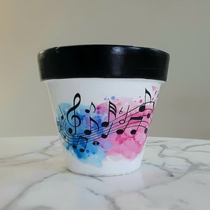 Music Planter-6", Music Gifts, Musical Decor, Music Notes, Flowerpots ...