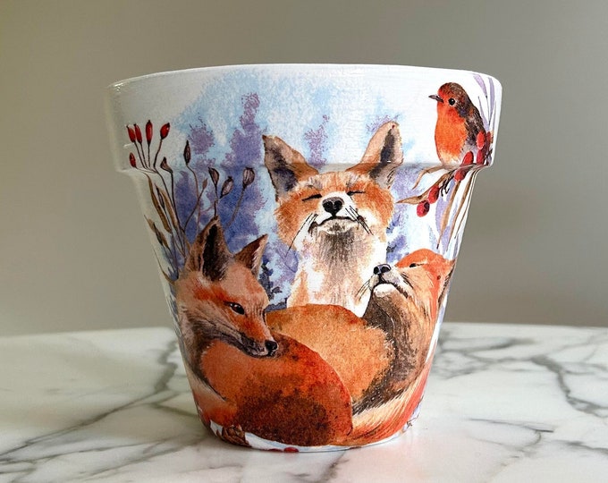 Tea Jar little Red Fox in a Burrow. Ceramic Jar for Coffee and Spices ...