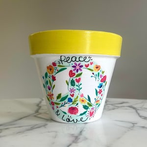 Peace Planter, Peace Flowerpot, Hippie Gifts, 60's Gifts, Indoor ...