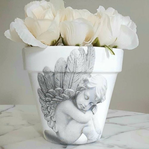 Angel Clay Pot-6 Inch Angel Gift Angels Clay Pot Indoor - Etsy