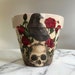 Crow Flowerpots, Fall Decor, Halloween Gift, Skull Plant Pot, Skull Art ...