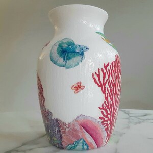 Beach Vase, Glass Vase, Vases for Flowers, Nautical Vases, Crab Decor ...