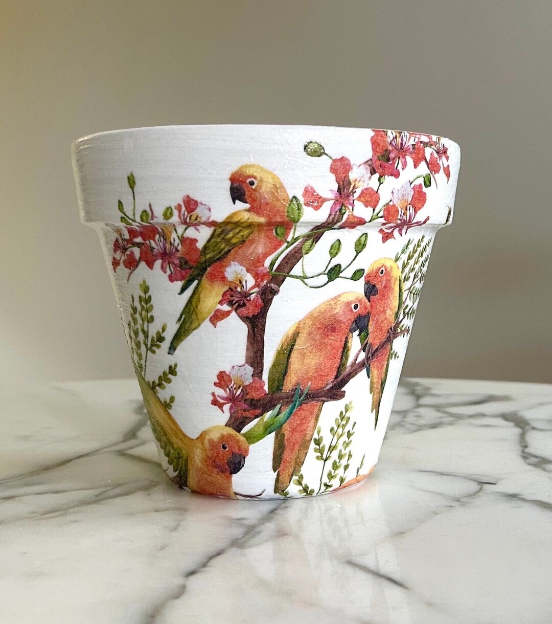 Parrot Flowerpot, Parrot Gifts, Tropical Planters, Bird Lover Gift ...