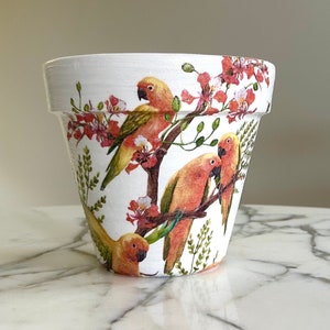 Parrot Flowerpot, Parrot Gifts, Tropical Planters, Bird Lover Gift ...