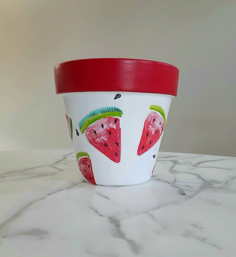 Watermelon Plant Pot-6 Inch Watermelon Gifts Clay Pots - Etsy