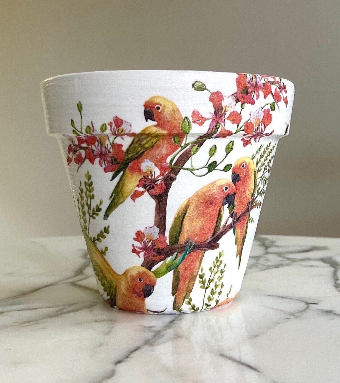 Parrot Flowerpot, Parrot Gifts, Tropical Planters, Bird Lover Gift ...