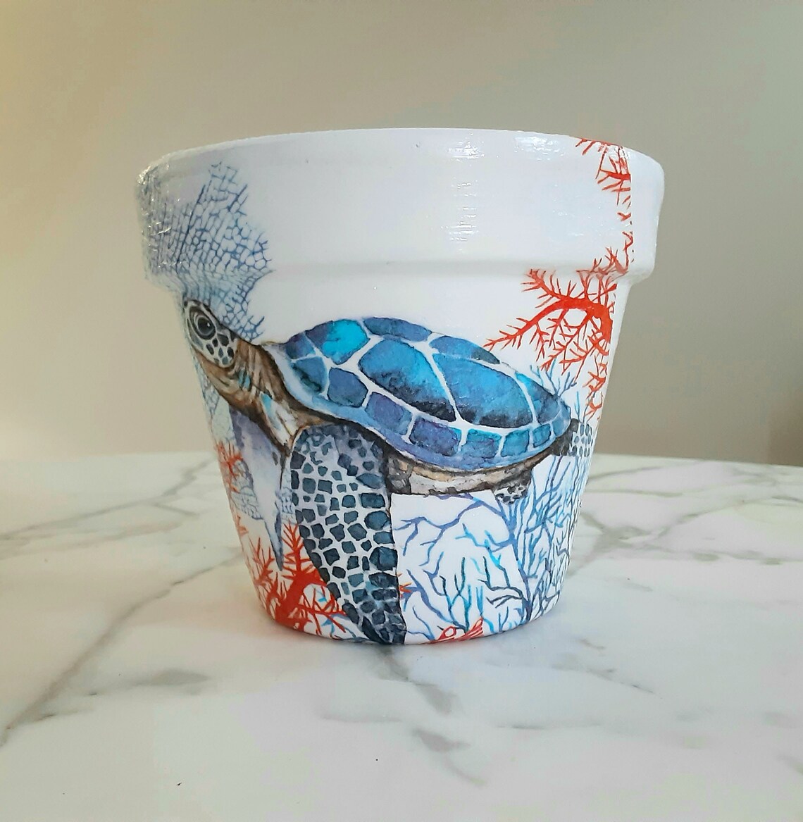 Sea Turtle Clay Pot-6 Inch Terracotta Pot Sea Turtles Sea - Etsy Canada