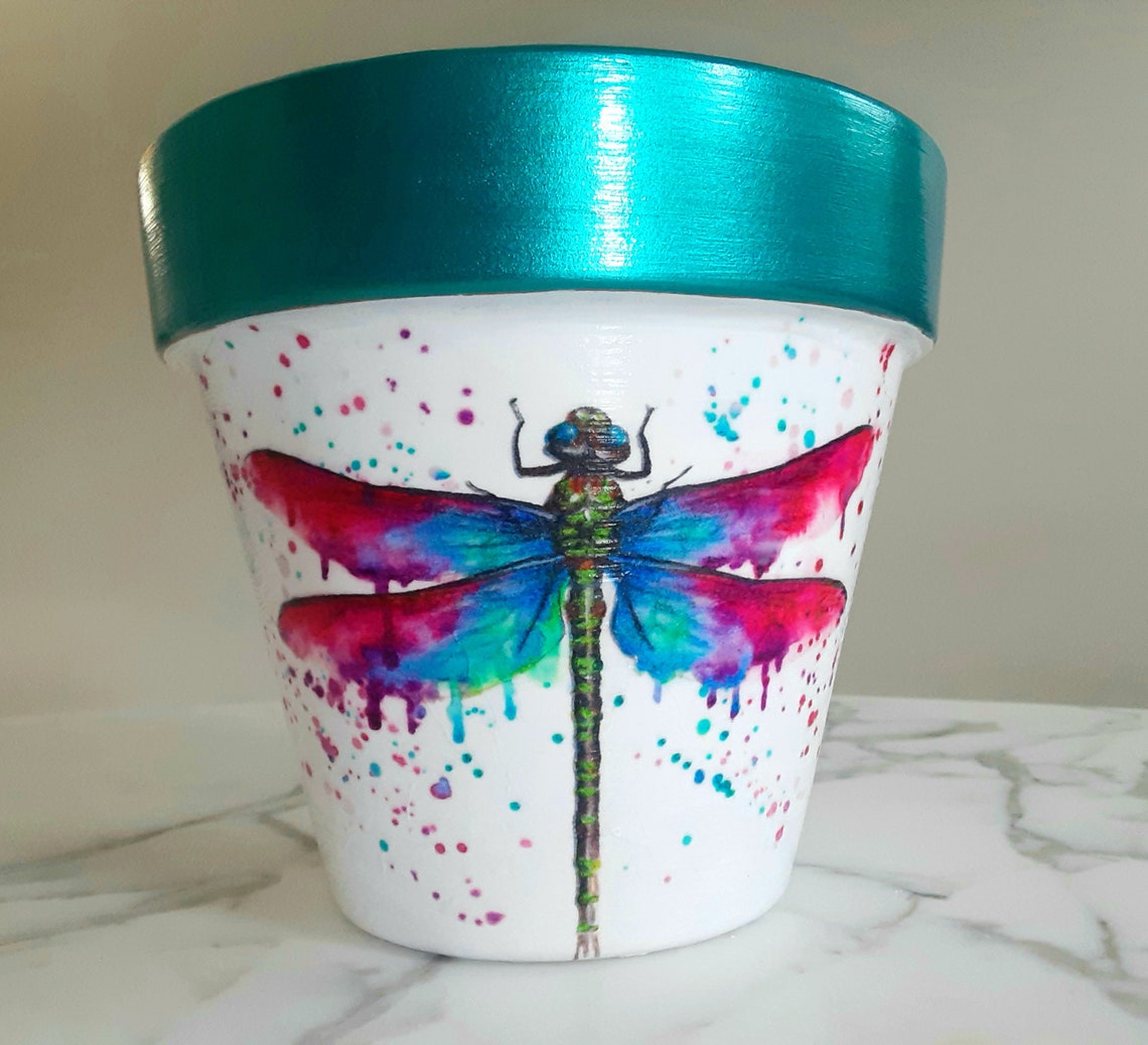 Dragonfly Plant Pot-6 Inch Dragonfly Planter Dragonfly - Etsy