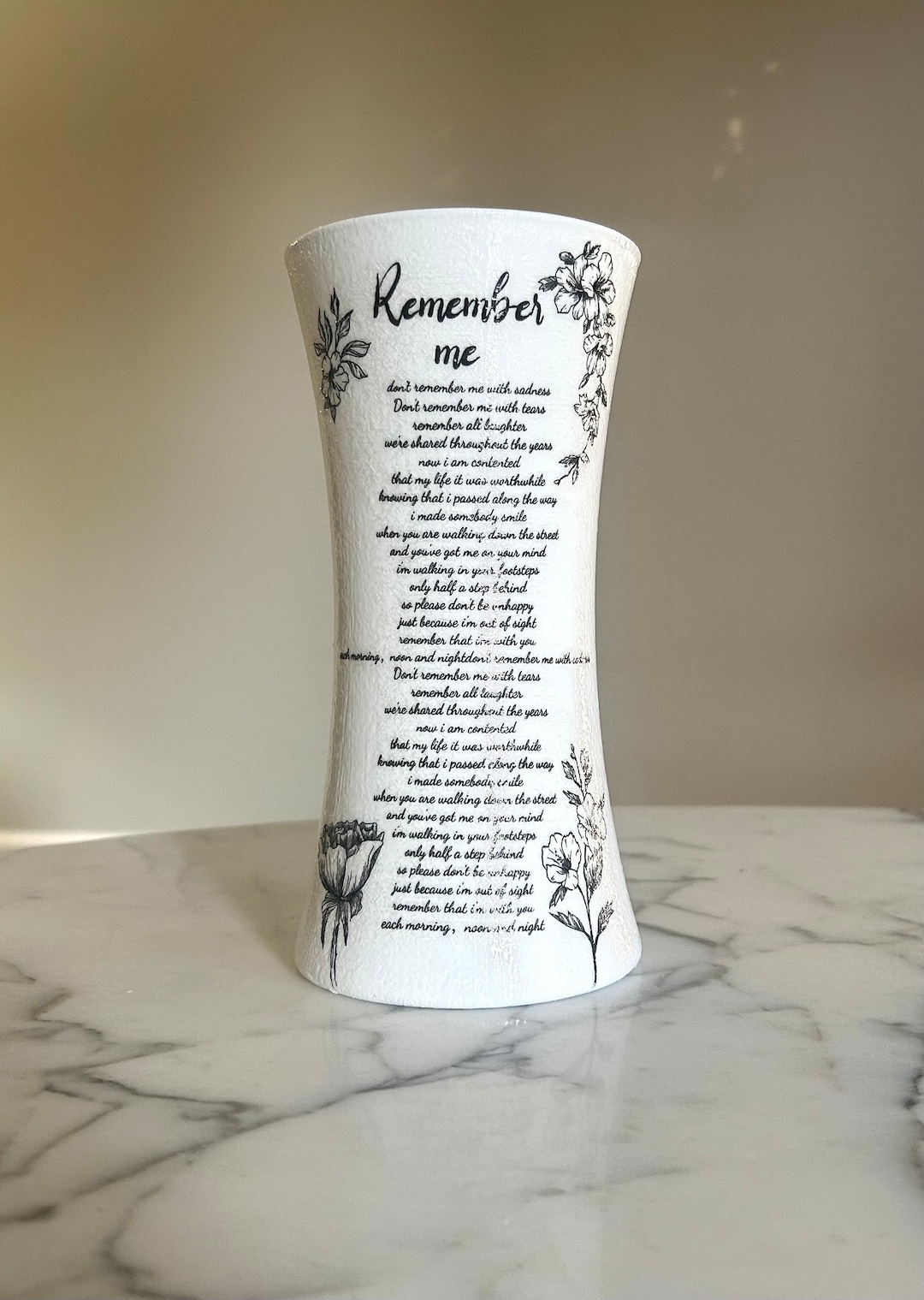 Remembrance Vase, Glass Vase, Decoupage Vase, Floral Vase, Vases for ...