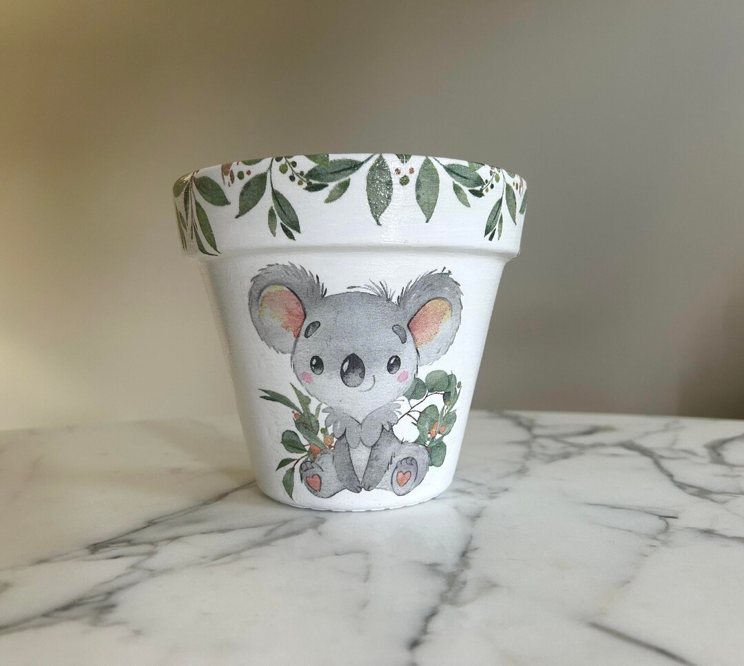 Koala Planter: Decoupage Nursery Decor (5.5-inch), Indoor Planters - Etsy