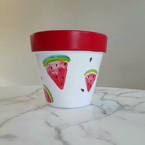 Watermelon Plant Pot-6 Inch, Watermelon Gifts, Clay Pots, Indoor ...