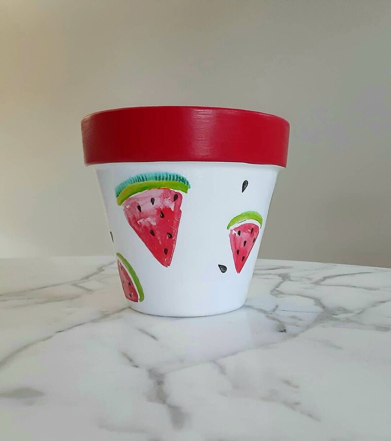 Watermelon Plant Pot-6 Inch Watermelon Gifts Clay Pots - Etsy