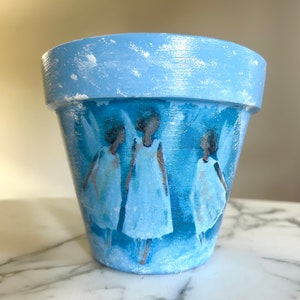 Angel Clay Pot-6 Inch, Angel Gift, Angels, Indoor Planter, Decoupage ...