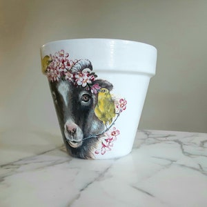 Goat Plant Pot-6", Animal Gifts, Farm Animal Decor, Goat Gifts, Animal ...