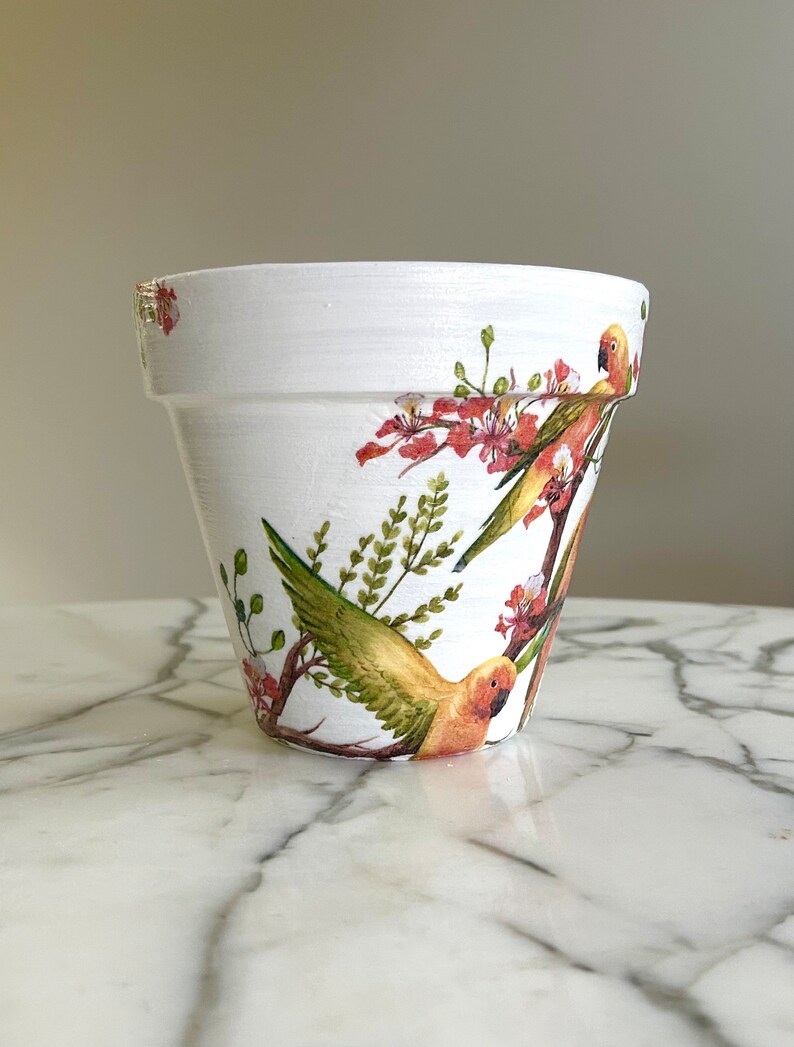 Parrot Flowerpot, Parrot Gifts, Tropical Planters, Bird Lover Gift ...