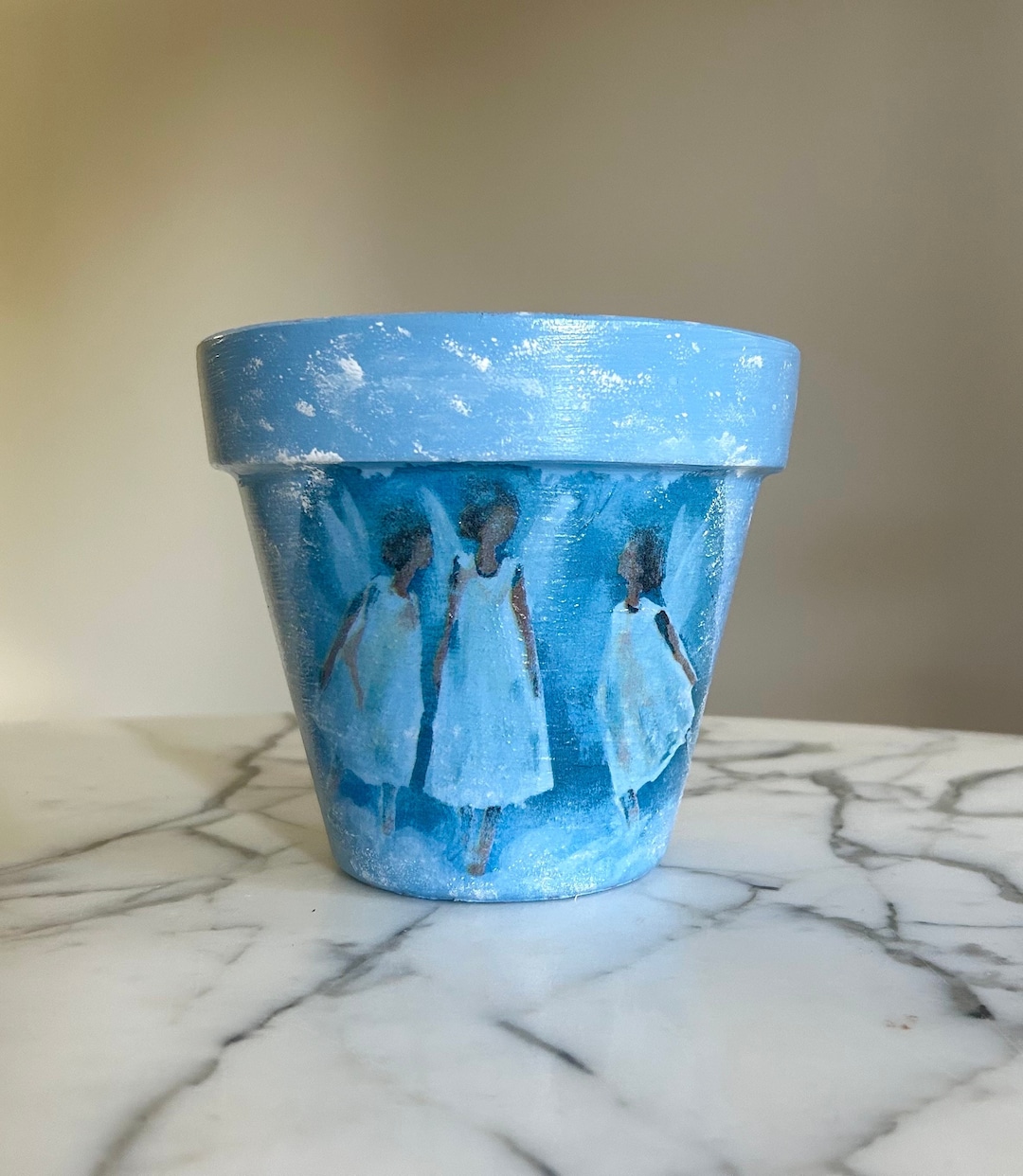 Angel Clay Pot-6 Inch, Angel Gift, Angels, Indoor Planter, Decoupage ...
