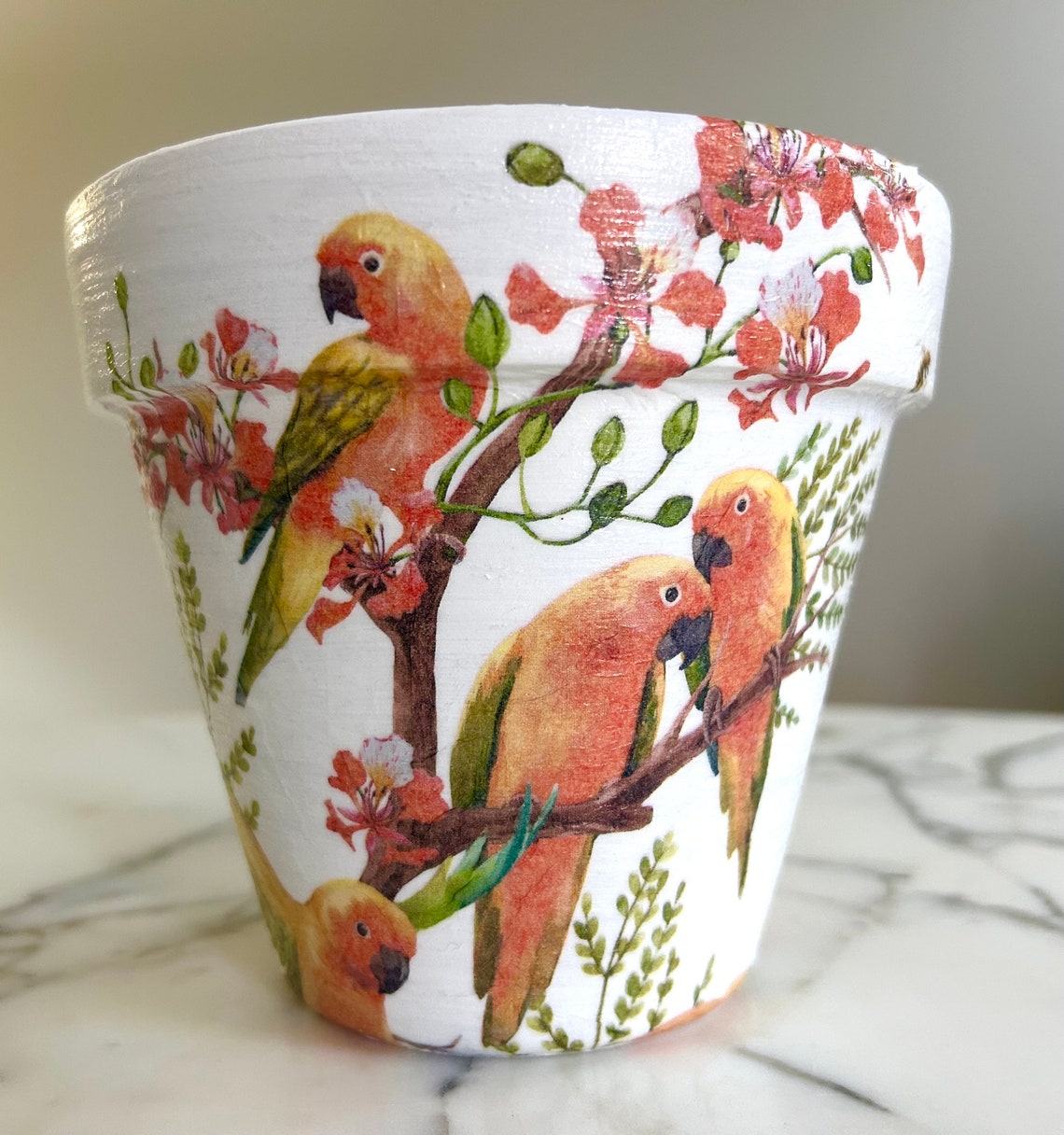 Parrot Flowerpot, Parrot Gifts, Tropical Planters, Bird Lover Gift ...