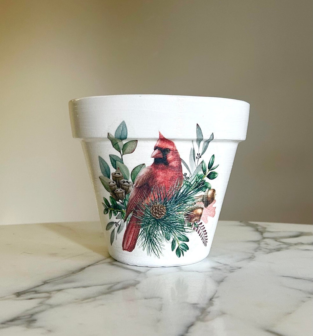 Cardinal Planter, Cardinal Gifts, Remembrance Gifts, Christmas Plant ...