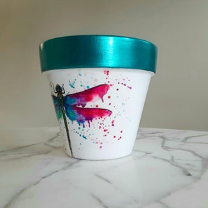 Dragonfly Plant Pot-6 Inch, Dragonfly Planter, Dragonfly Flowerpots ...
