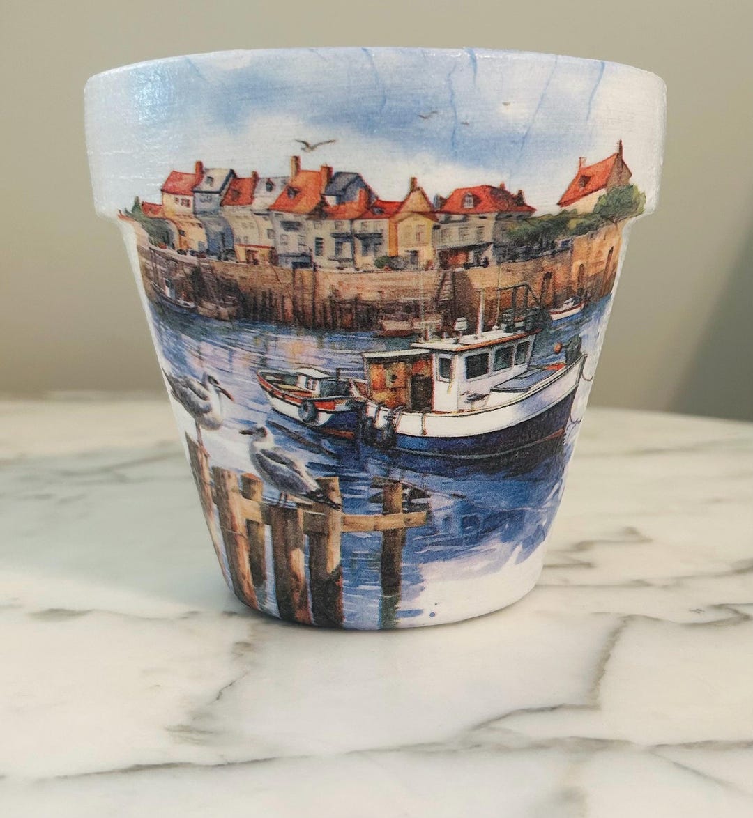 Beach Flowerpot, Port Gifts, Ocean Flower Pot, Beach Flower Pot ...
