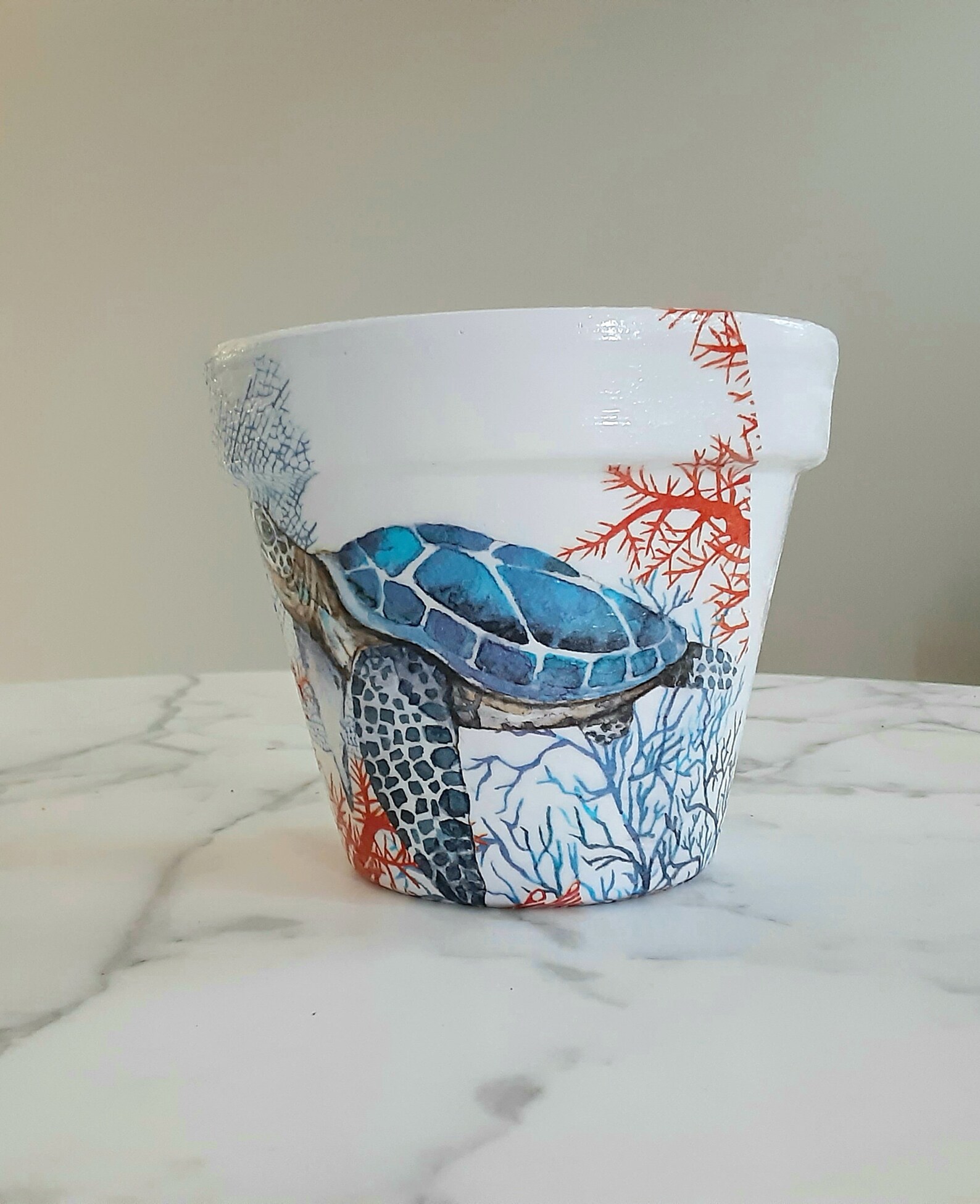 Sea Turtle Clay Pot-6 Inch Terracotta Pot Sea Turtles Sea - Etsy Canada