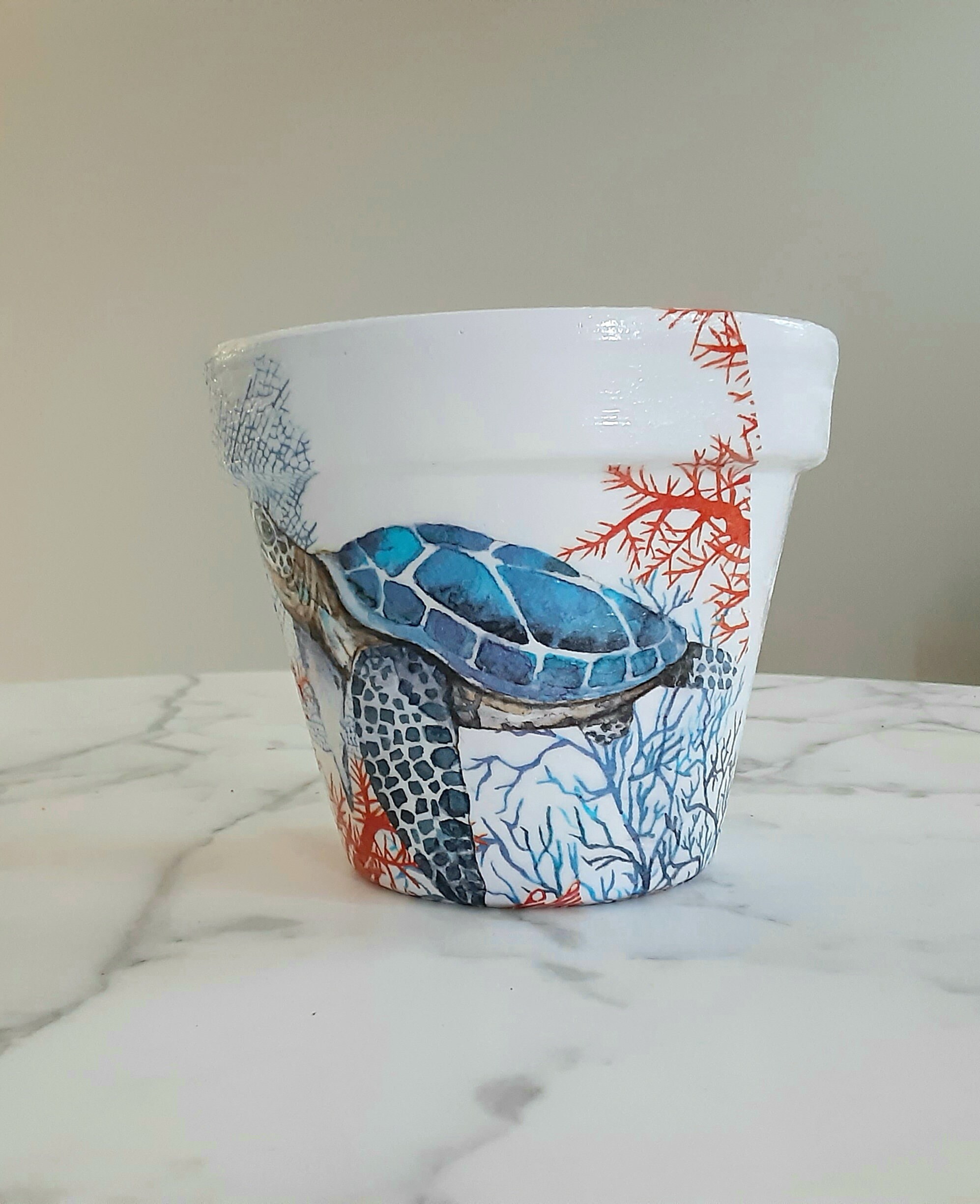 Sea Turtle Clay Pot-6 Inch Terracotta Pot Sea Turtles Sea - Etsy Canada