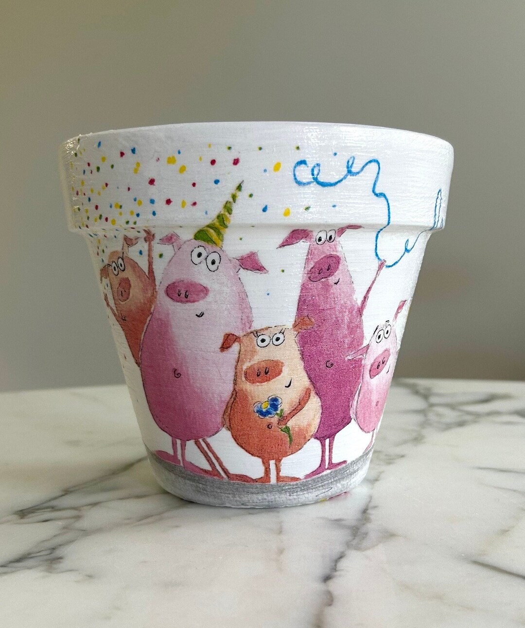 Pig Planters, Pig Decor, Birthday Pots, Flower Pot, Retirement Gifts ...