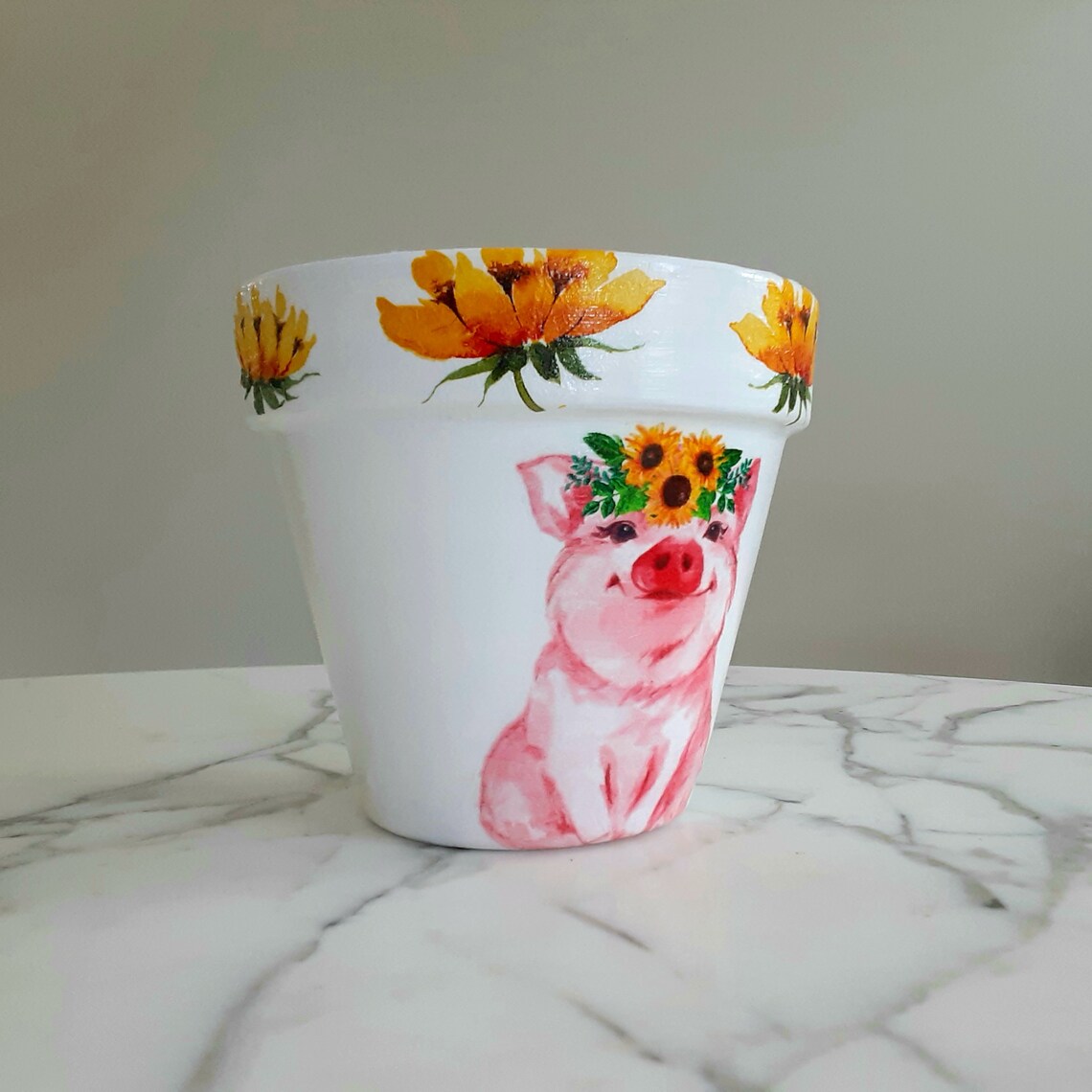 Pig Planter-6 Inch Pig Gifts Pig Flowerpot Sunflowers - Etsy