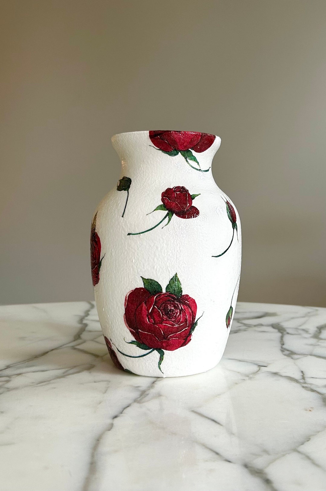 Rose Vase, Red Roses, Rose Decor, Flower Vase, Decorative Vase, Vases ...