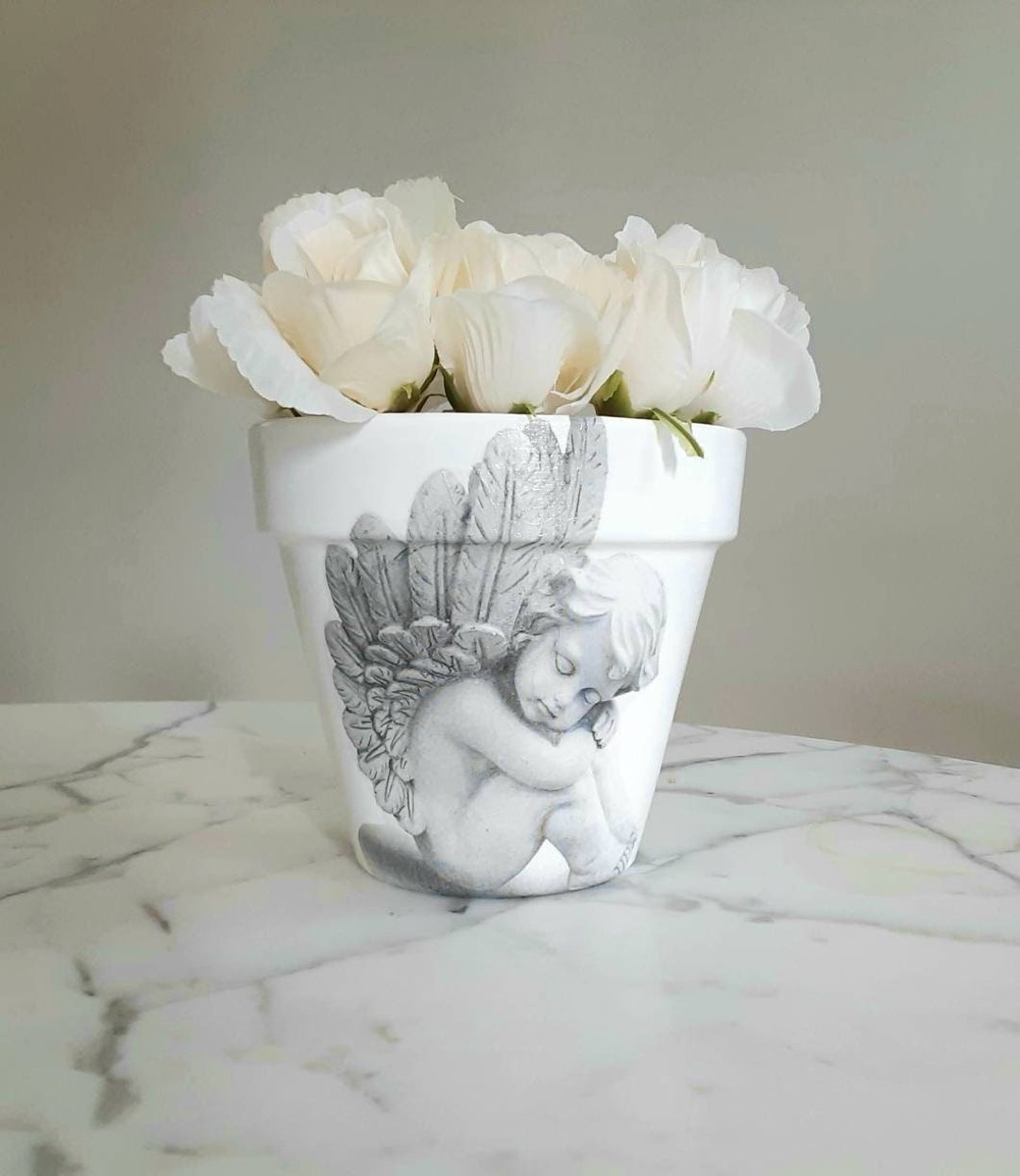 Angel Clay Pot-6 Inch, Angel Gift, Angels, Clay Pot, Indoor Planter ...
