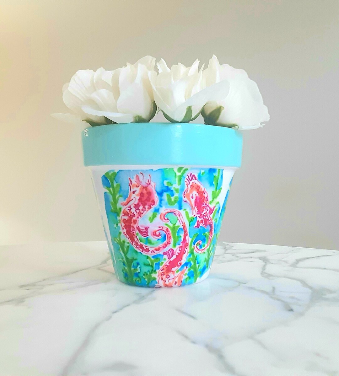 Seahorse Flowerpot-6 Inch, Ocean Planters, Beach House Gifts, Beach ...