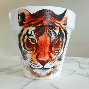 Tiger Flowerpot-6 Inch, Tiger Gift, Jungle Gift, Tigers, Indoor Planter ...