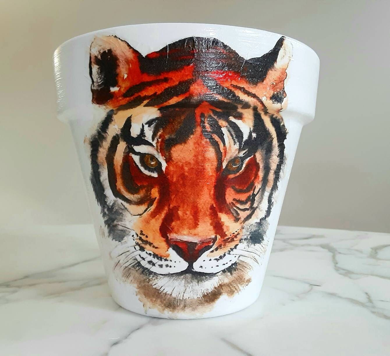 Tiger Flowerpot-6 Inch Tiger Gift Jungle Gift Tigers - Etsy Australia