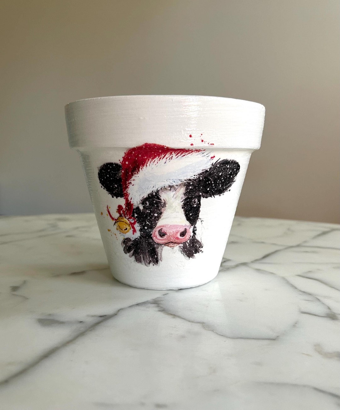 Cow Clay Pot-6 Inch, Cow Decor, Flower Pot, Cow Gifts, Farmhouse Decor ...