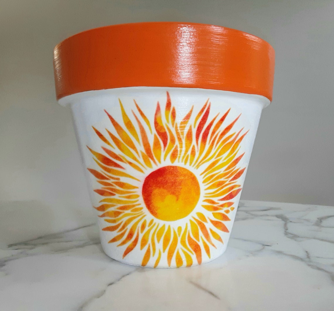 Sun Plant Pot-6inch Sun Gifts Nature Gifts Clay Plant Pot - Etsy
