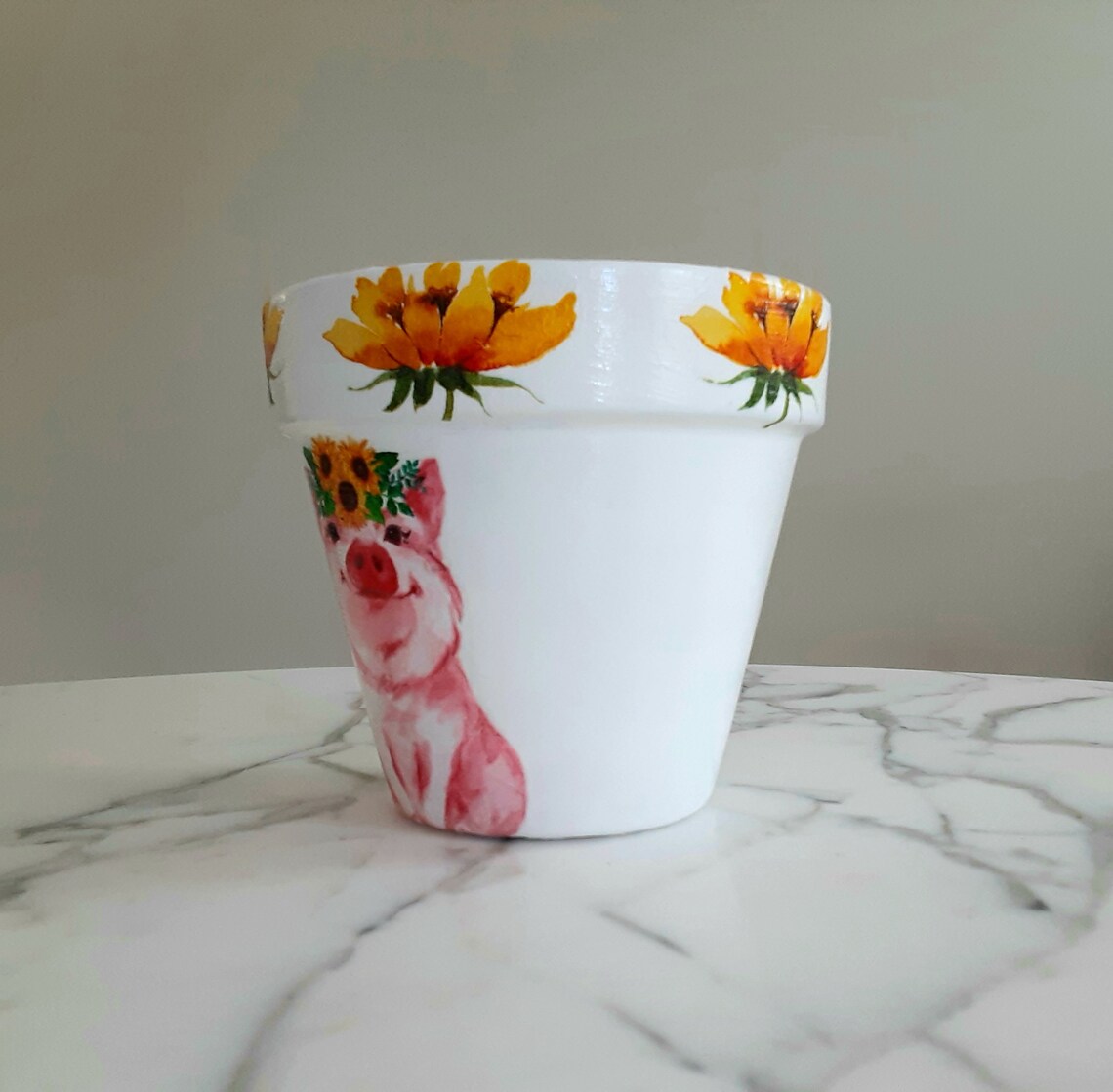 Pig Planter-6 Inch Pig Gifts Pig Flowerpot Sunflowers - Etsy
