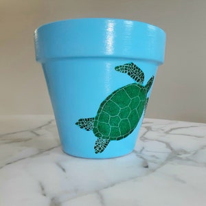 Sea Turtle Planter-6 Inch, Sea Turtles, Sea Turtles Gifts, Decoupage ...